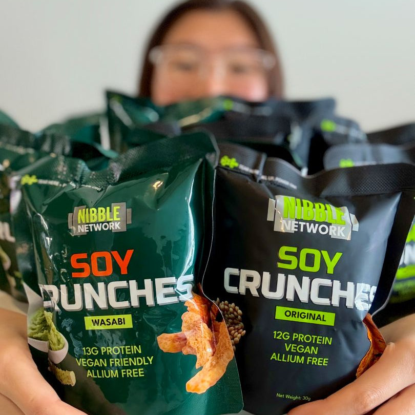Soy Crunches Original + Wasabi 10-Pack | High-Protein Vegan Chips in Singapore – Nibble Network